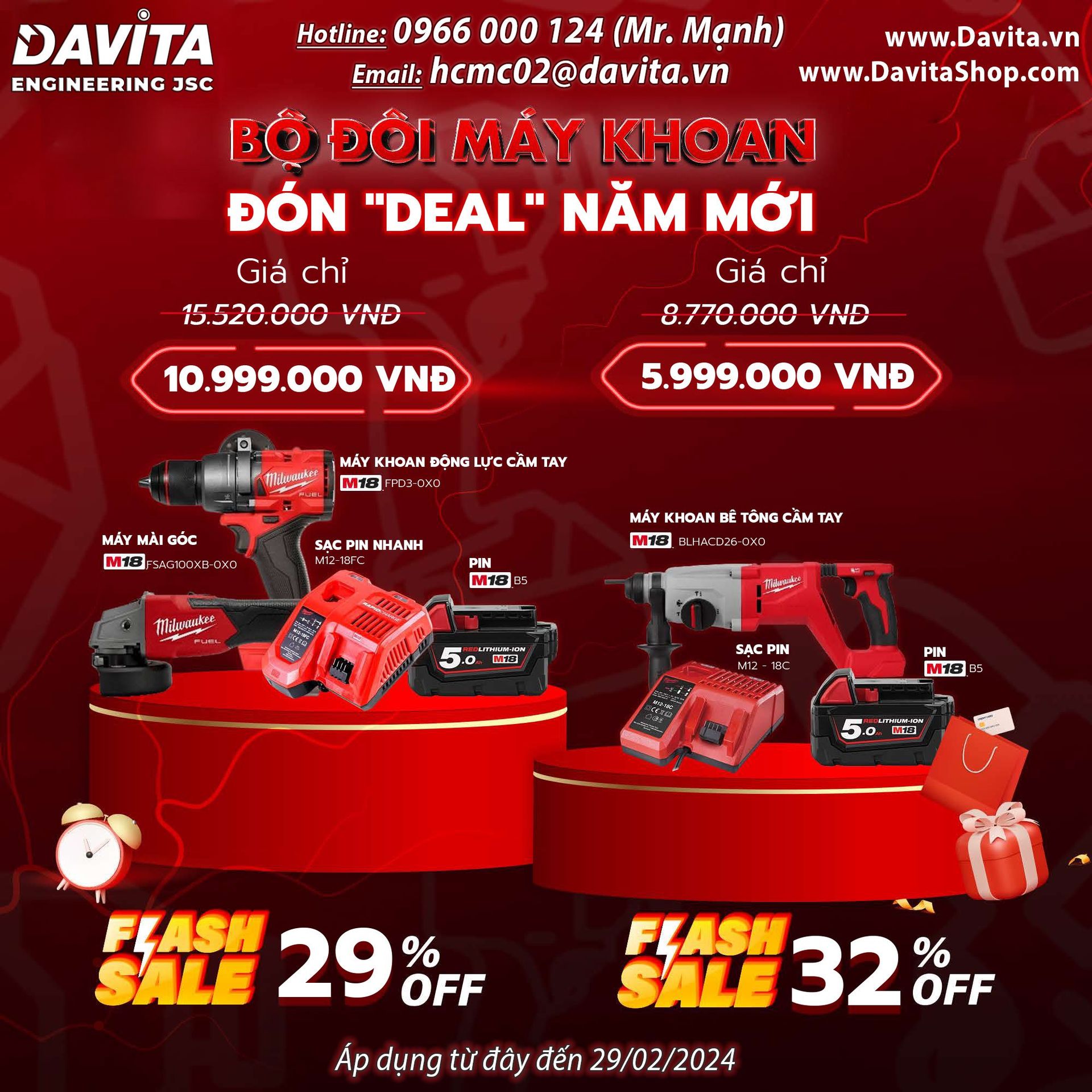 Khuyến mãi máy pin Tháng 2/2024 | Davita.vn